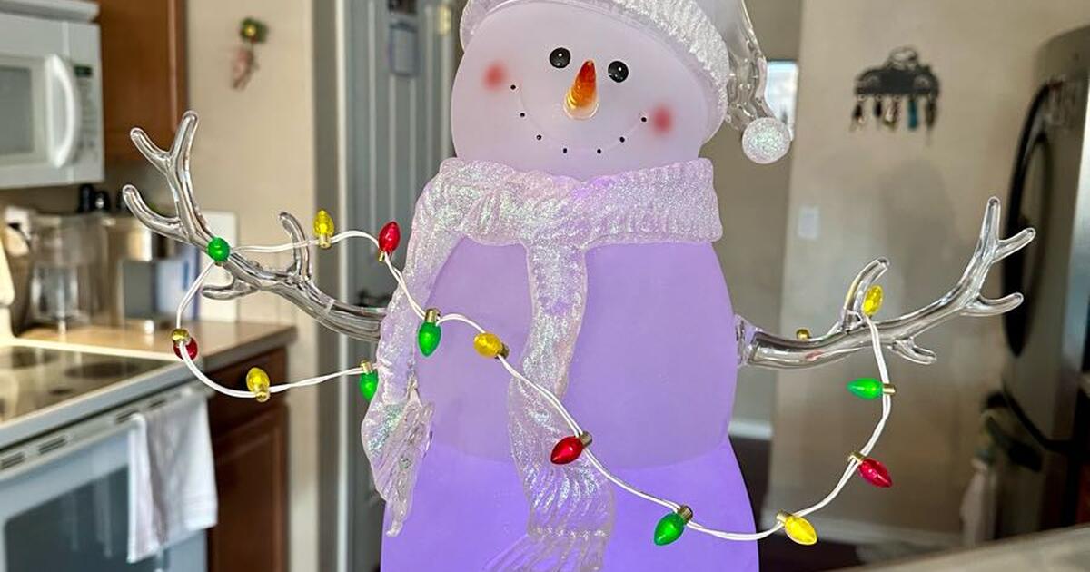 Large lighted snowman. Changes color and lights flash off and on. ASK ...