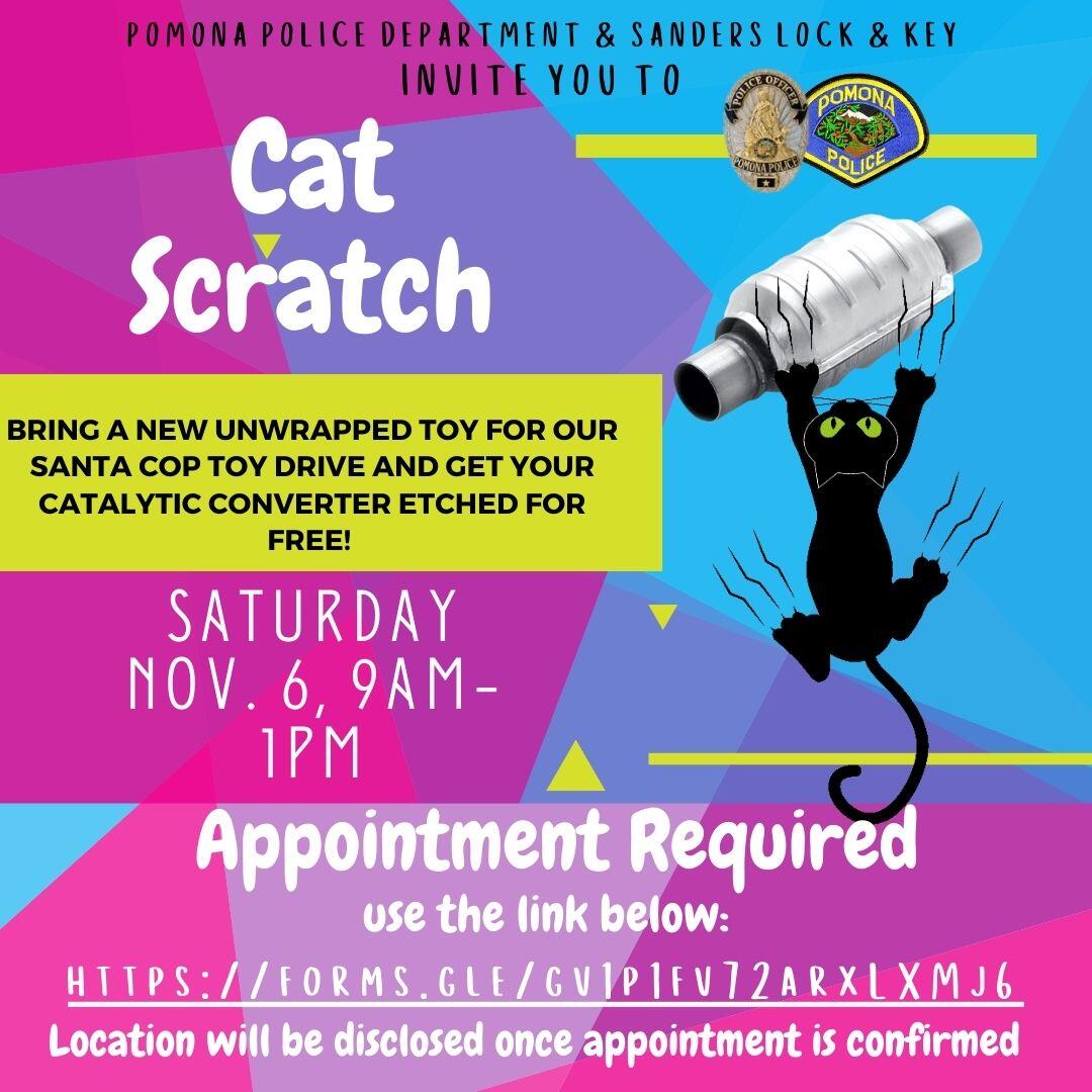 Pomona PD CAT SCRATCH EVENT (Pomona Police Department) — Nextdoor ...