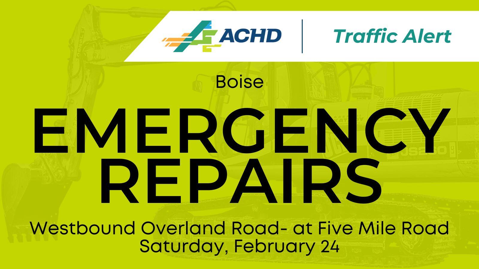 On Saturday, the westbound lanes of Overland Road will be closed from ...