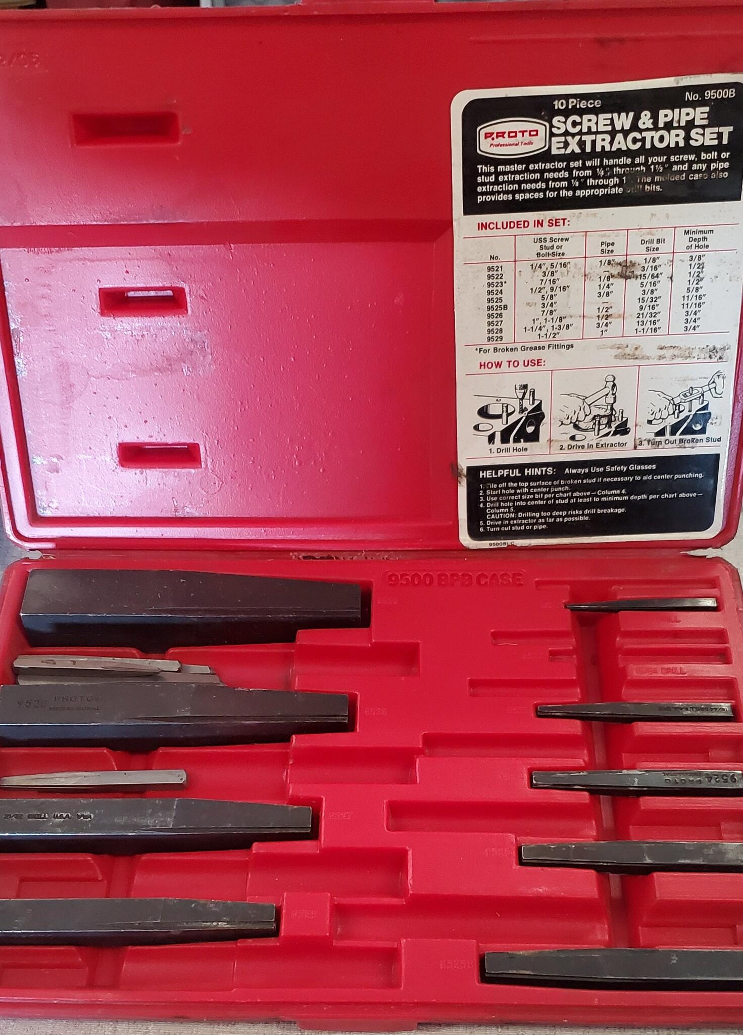 Proto Screw And Pipe Extractor Set for $75 in Phoenix, AZ | For Sale ...