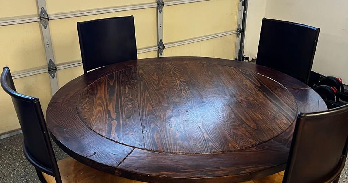 Round Wooden Dining Table with Chairs for $200 in Kennewick, WA | For ...