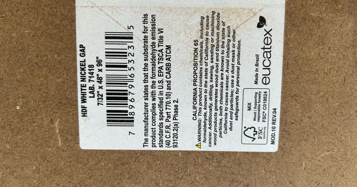 Eucatex HDF White Nickel Gap for Free in Avon, IN | For Sale & Free ...