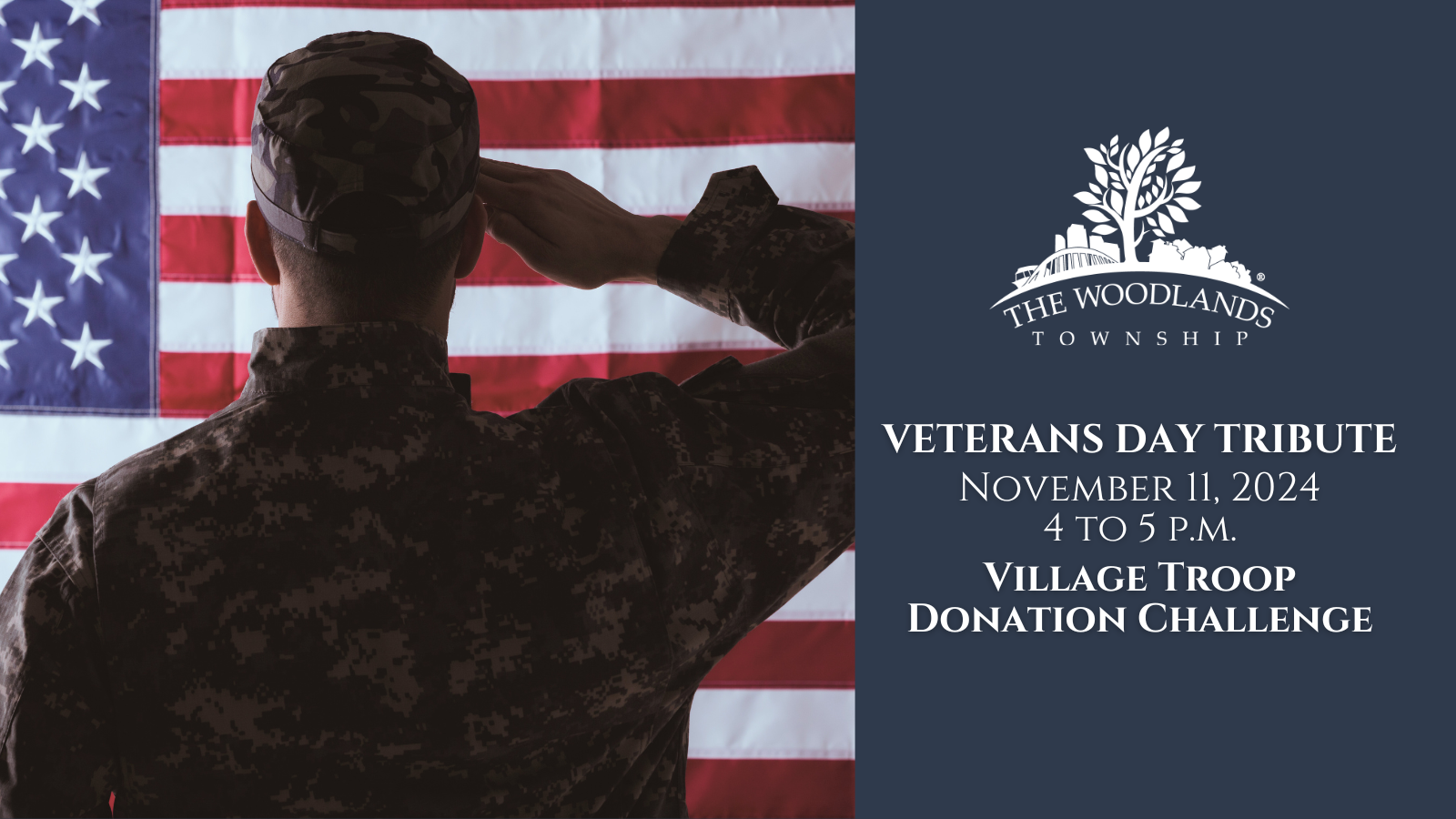 𝗩𝗲𝘁𝗲𝗿𝗮𝗻'𝘀 𝗗𝗮𝘆 𝗧𝗿𝗶𝗯𝘂𝘁𝗲 -𝗩𝗶𝗹𝗹𝗮𝗴𝗲 𝗧𝗿𝗼𝗼𝗽 𝗗𝗼𝗻𝗮𝘁𝗶𝗼𝗻 𝗖𝗵𝗮𝗹𝗹𝗲𝗻𝗴𝗲 (The Woodlands Township) — Nextdoor ...