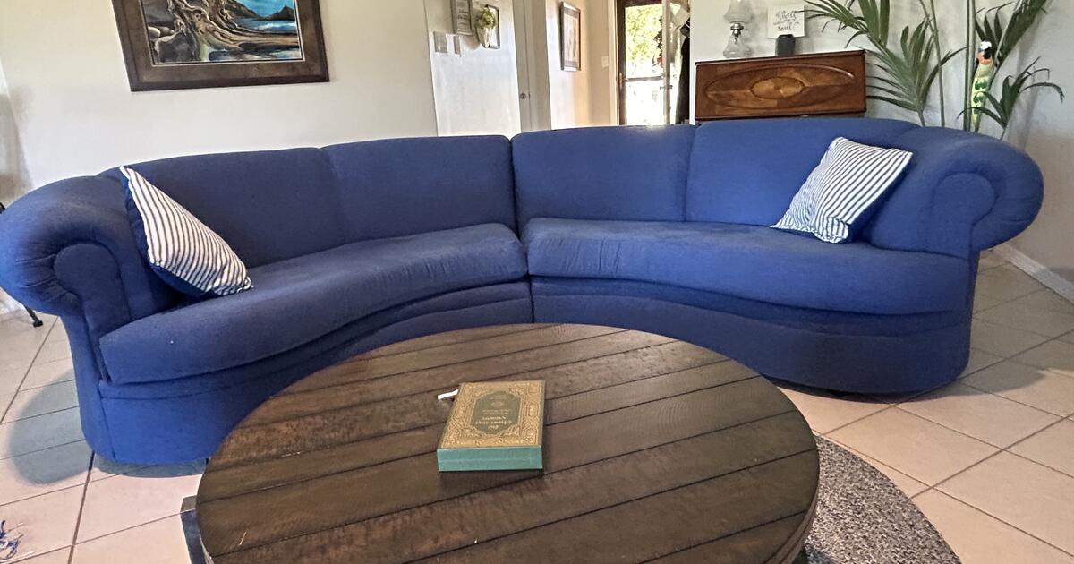 Blue Curved Sofa for $1800 in Laguna Vista, TX | For Sale & Free — Nextdoor
