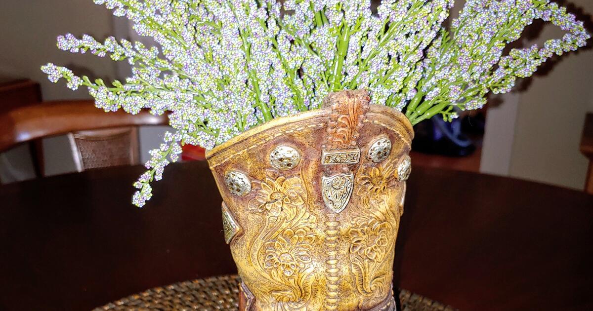 Resin cowboy boot vase for Free in Orlando, FL | For Sale & Free — Nextdoor