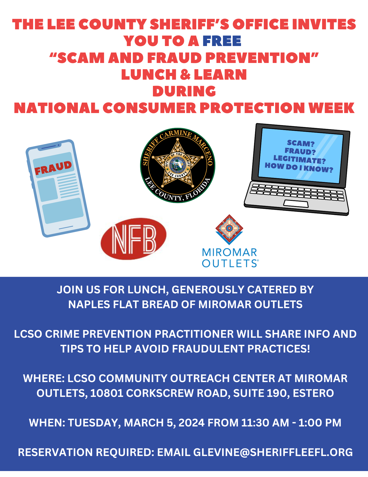 "SCAM & FRAUD PREVENTION" LUNCH & LEARN - MARCH 5, 2024 (Lee County ...