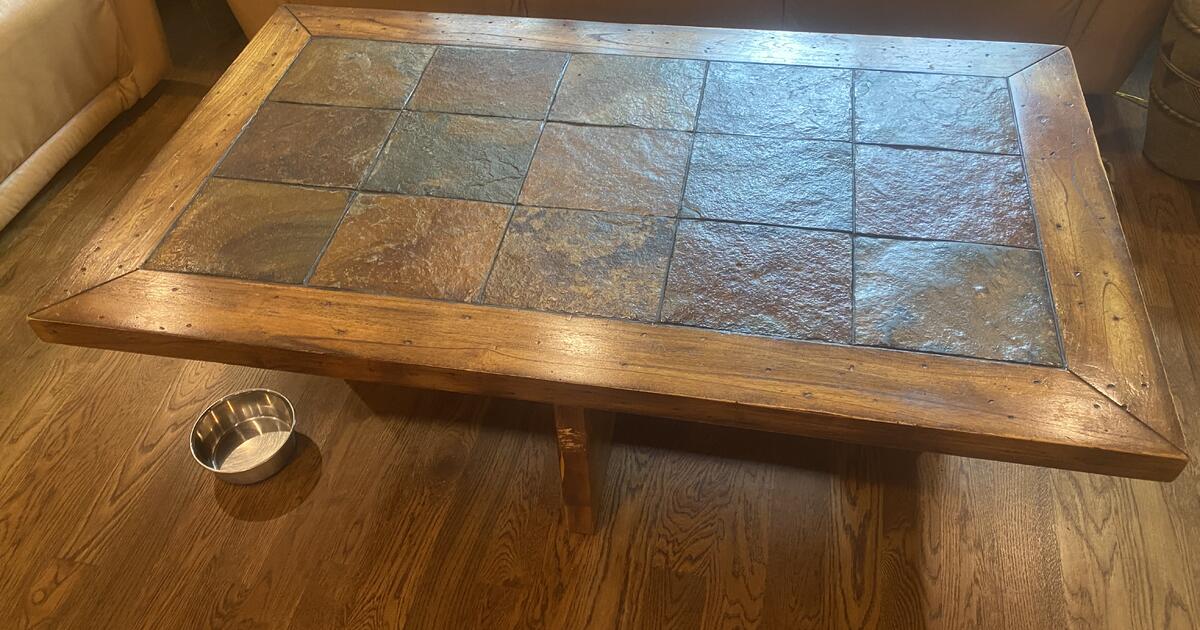 Southwest style Wood and Tile Coffee Table and Two End Tables, plus two ...