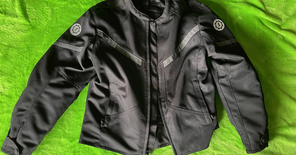 Firstgear Jacket Adult M Black Motorcycle Hypertex Padded Elbows for ...