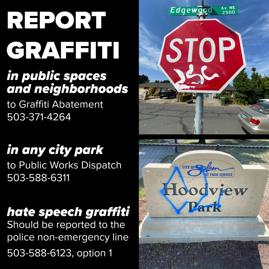 Please report graffiti in our community to the right location for a ...
