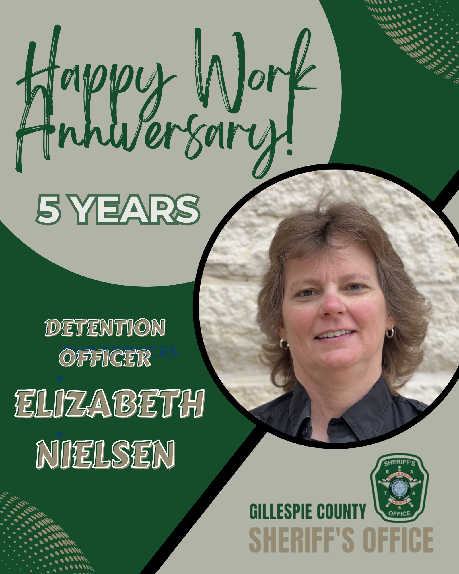 Congratulations to Detention Officer Elizabeth Nielsen on her 5th work ...