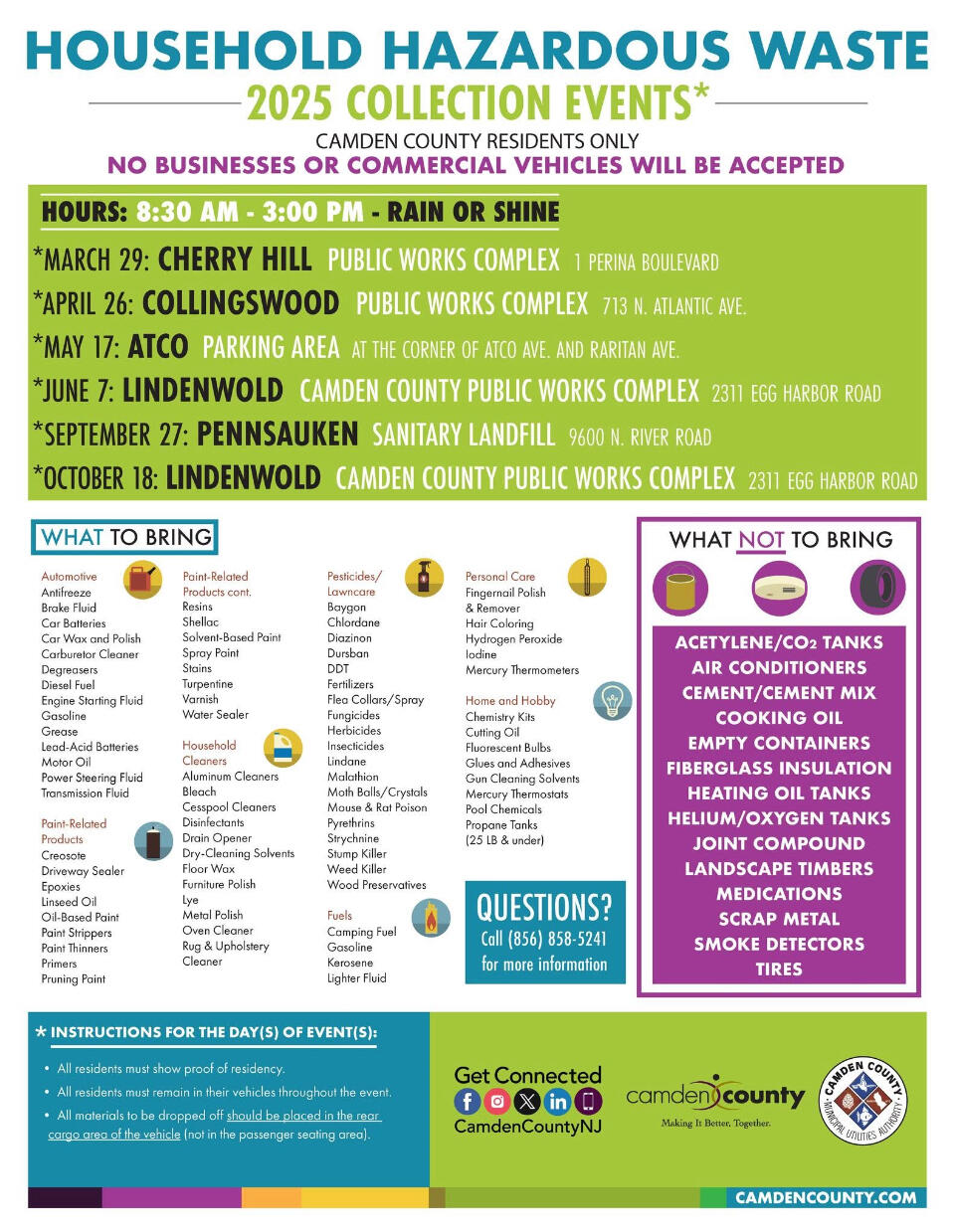 2025 Household Hazardous Waste Collection Events (Voorhees Township ...