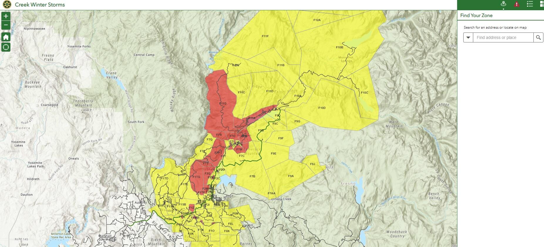 New Winter Storm Map Identifies Creek Fire Risk Zones (Fresno County ...
