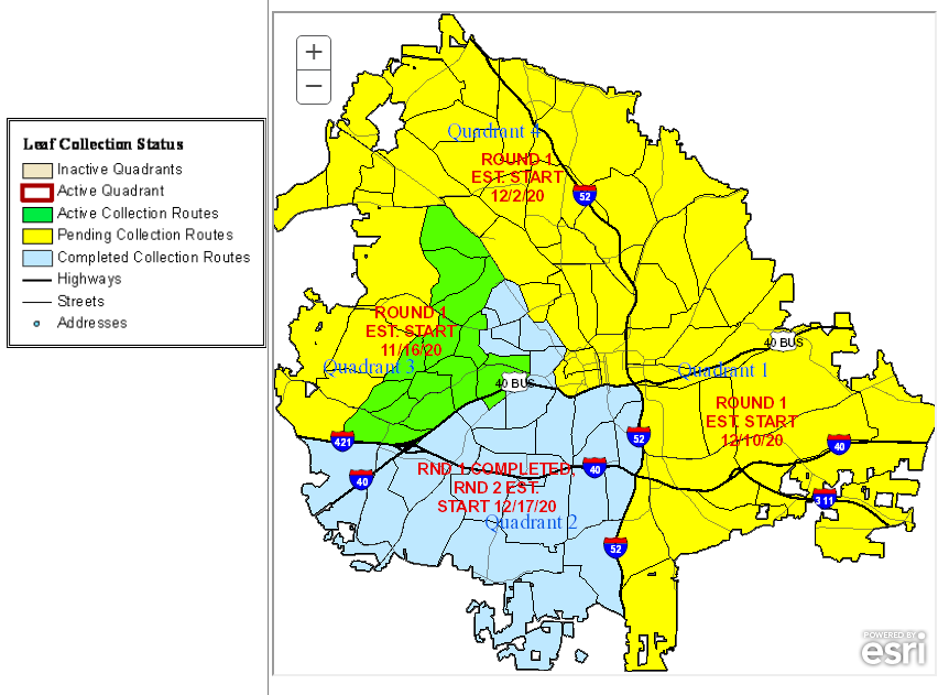 Leaf Collection Map: November 23, 2020 (City of Winston-Salem ...