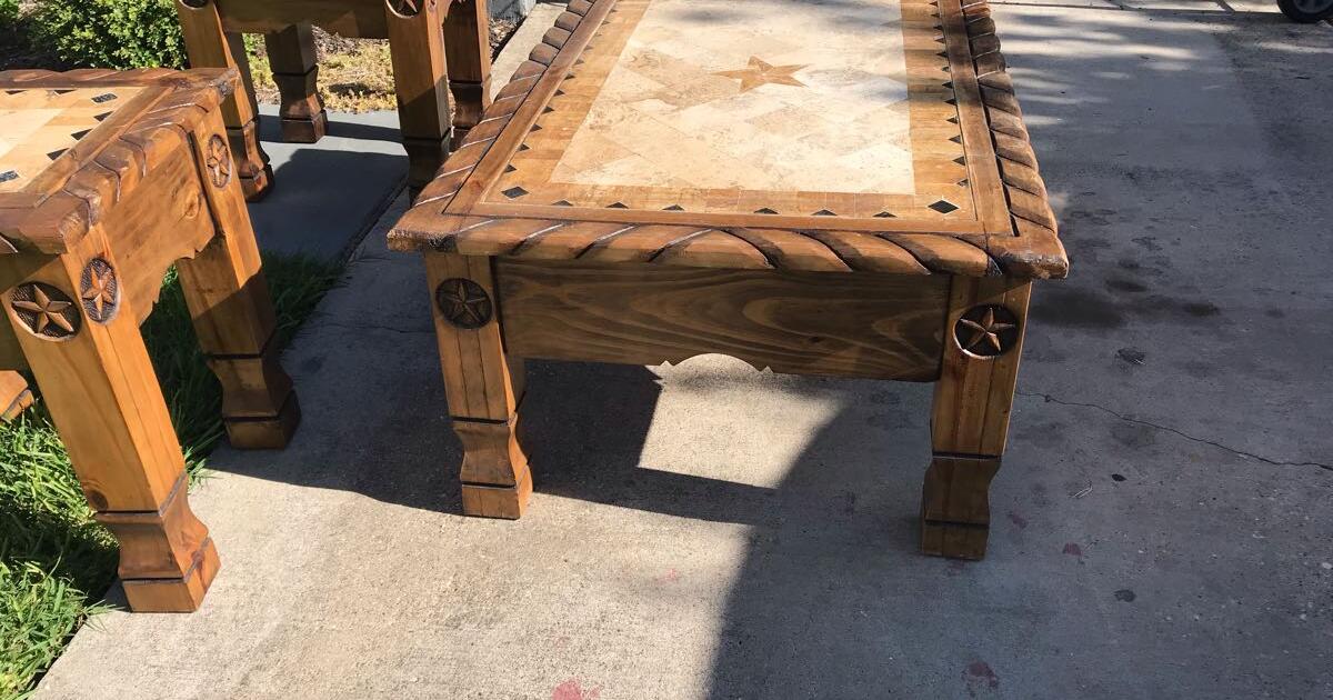 Texas Southwestern Coffee Table and End Tables. Solid Wood for $275 in ...