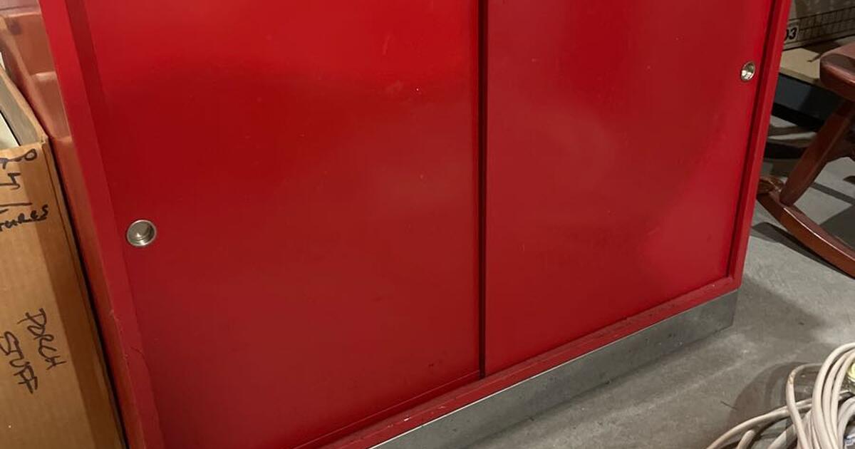 Red Metal Cabinet for $40 in River Forest, IL | For Sale & Free — Nextdoor