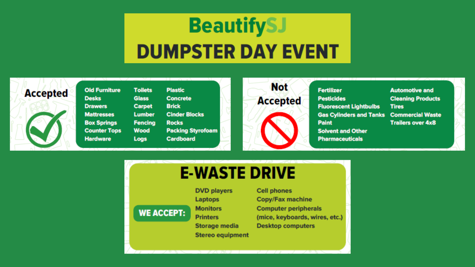 Join BeautifySJ for a Dumpster Day this Saturday! (San José City ...