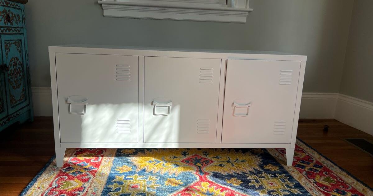 White Metal Foot Locker/Media Cabinet for Free in Needham, MA | For ...