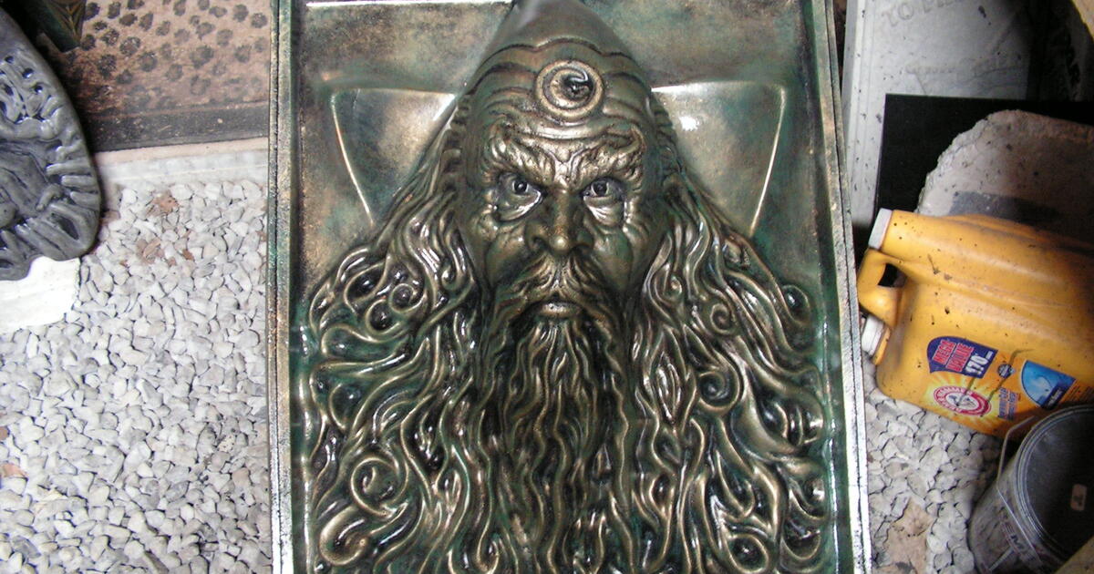 HUGE HEAVY Life Sized solid Concrete Wizard bust! Custom made! for $500 ...