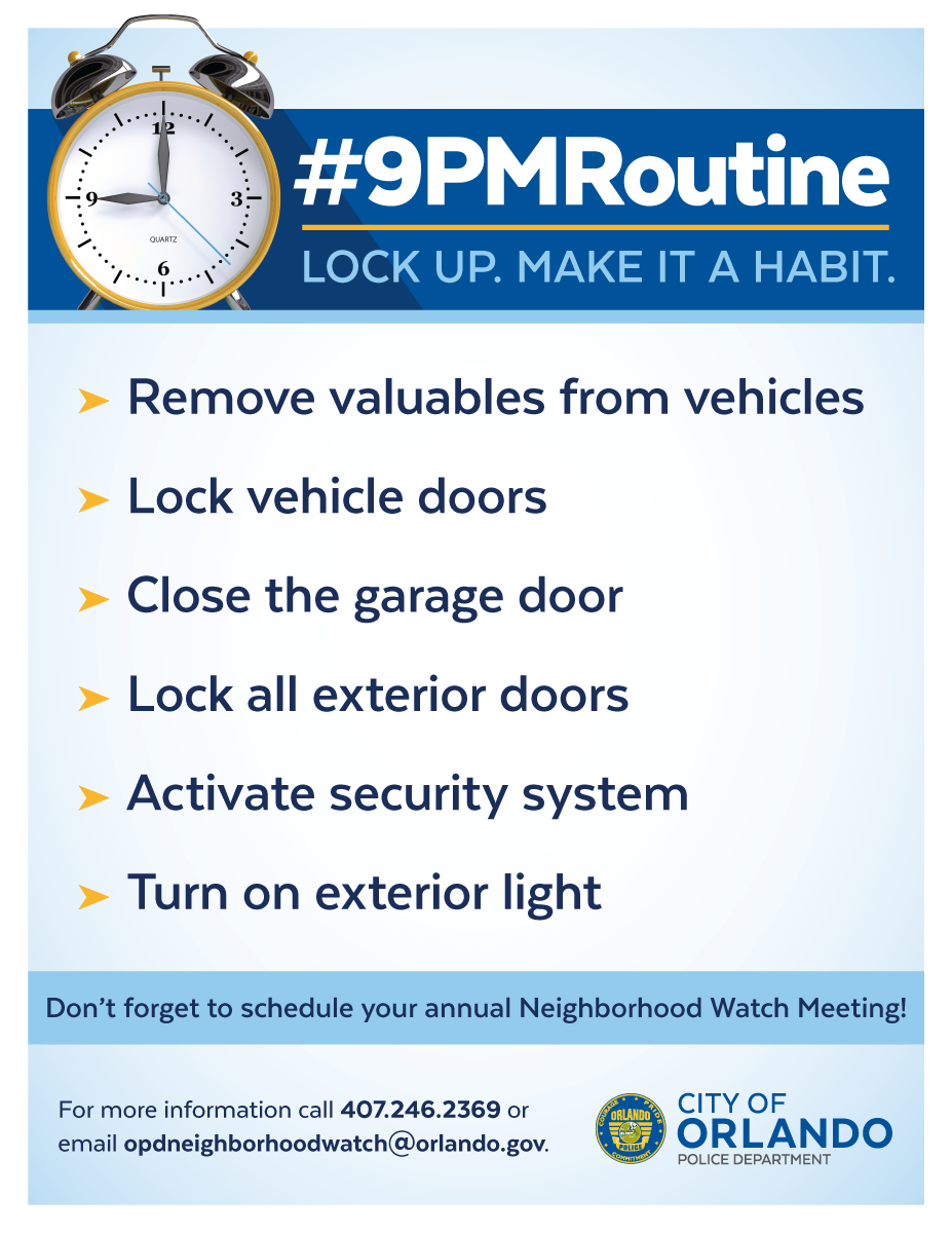 Do you know the 9pm Routine? (Orlando Police Department) — Nextdoor ...