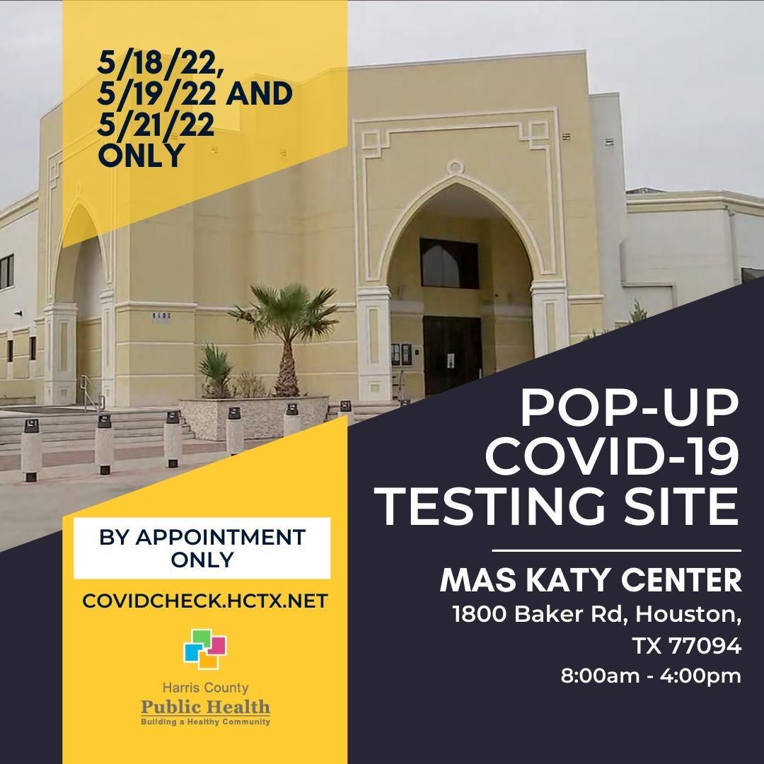 COVID-19 Testing Pop-Up Location at MAS Katy (Harris County Public ...