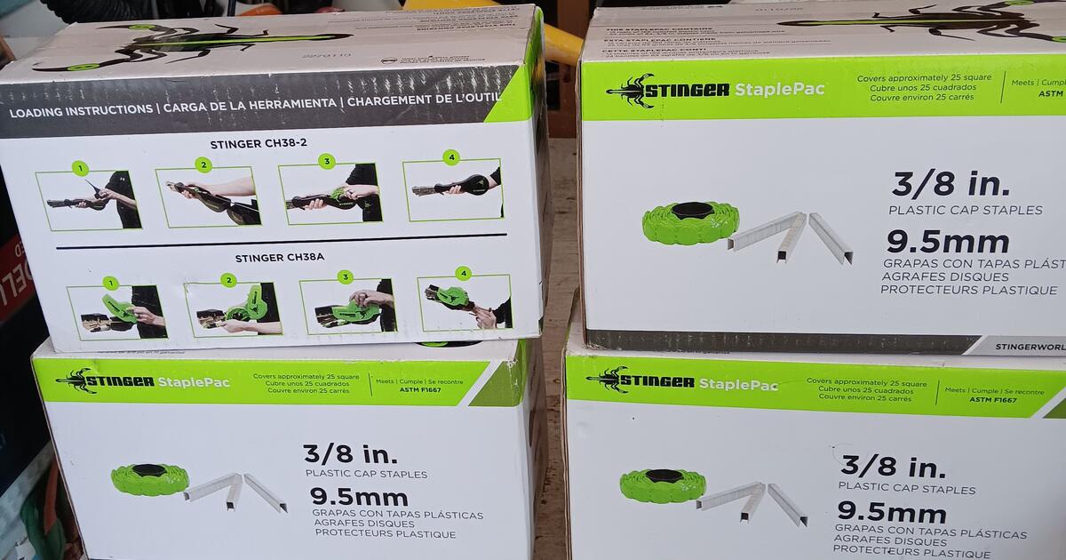 Stinger StaplePac 3/8 in. Plastic Cap Staples for $70 in Jacksonville ...