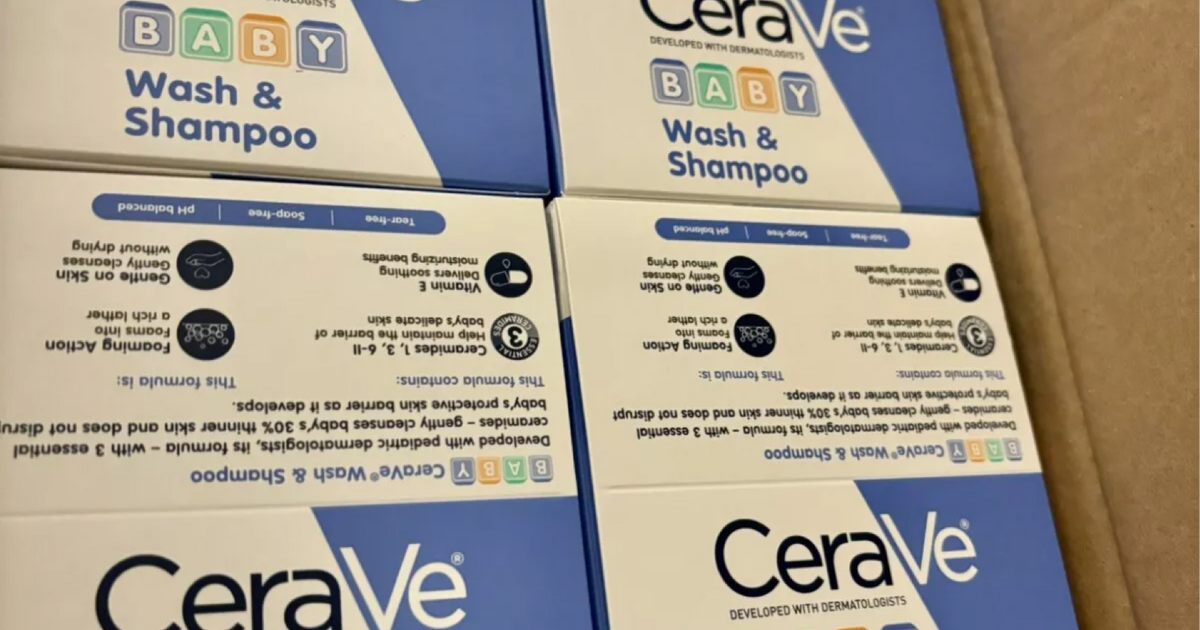 CeraVe Baby Wash & Shampoo Travel Size (1 fl oz) Case Of 8 Boxes (x15 ...