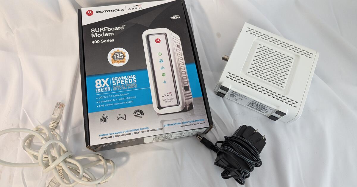 ARRIS SURFboard SB6141 8x4 DOCSIS 3.0 Cable Modem for $20 in Marietta ...