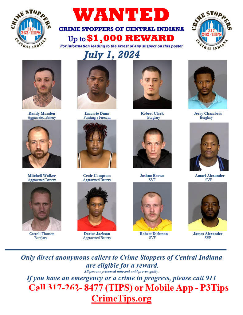 IMPD North District Crime Watch - WANTED Poster - July 2024 ...