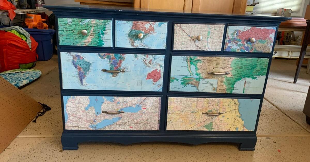 Map-Themed Dresser for Free in Westmont, IL | For Sale & Free — Nextdoor