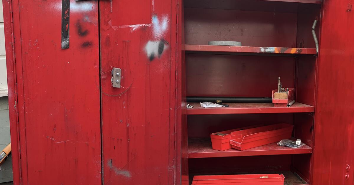 Red Metal Storage Cabinet for Free in San Francisco, CA | For Sale ...