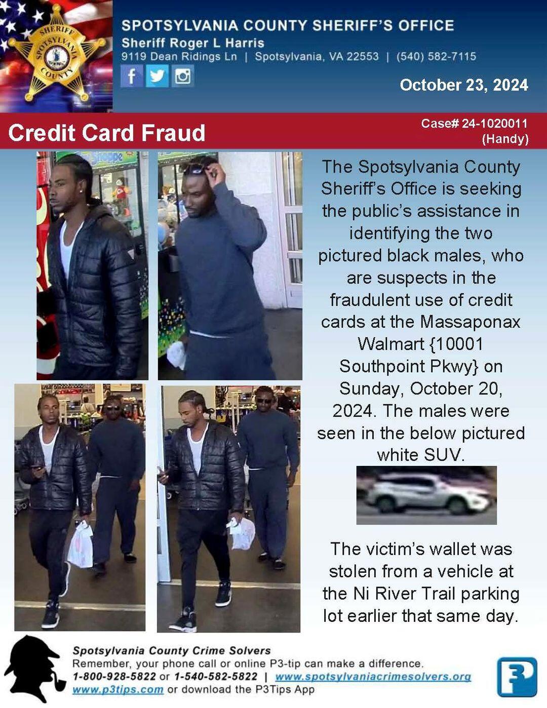 An anonymous tip through our P3 system may result in a financial reward. (Spotsylvania Sheriff's ...
