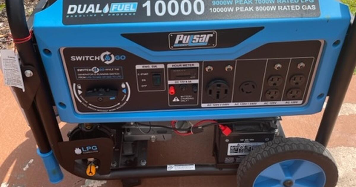 New Pulsar Dual Fuel 10K Watt Generator for $450 in Palm Coast, FL ...