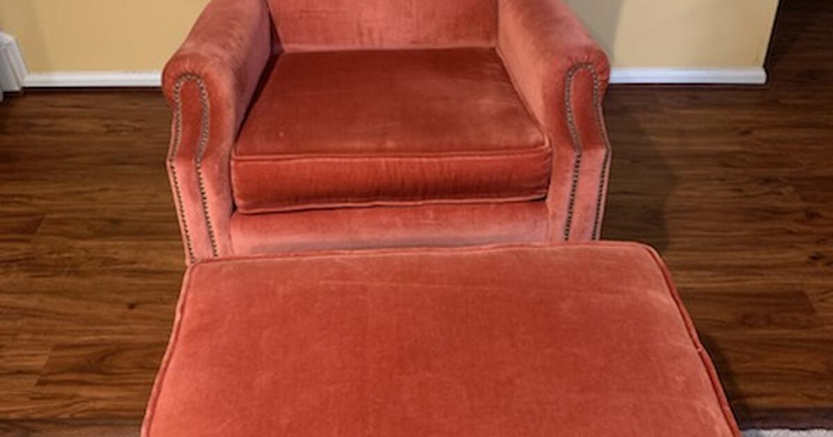 Peach colored wingback chair with matching Ottoman for Free in Burke ...