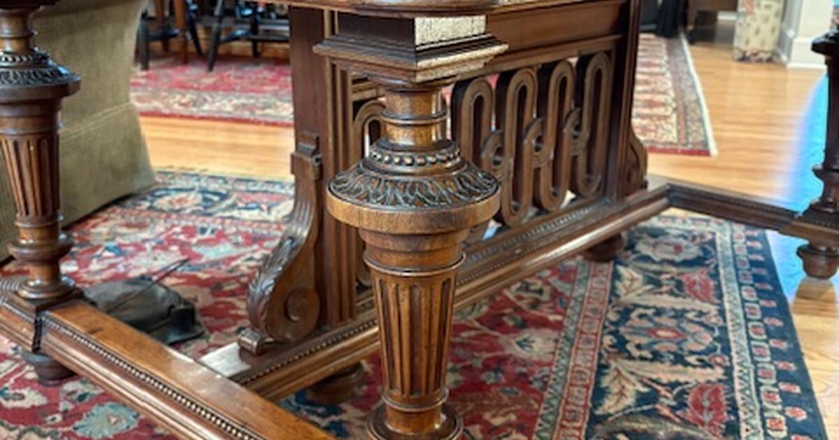 Antique Walnut Inlaid Wood Library/Monastery Table for $600 in Madison ...
