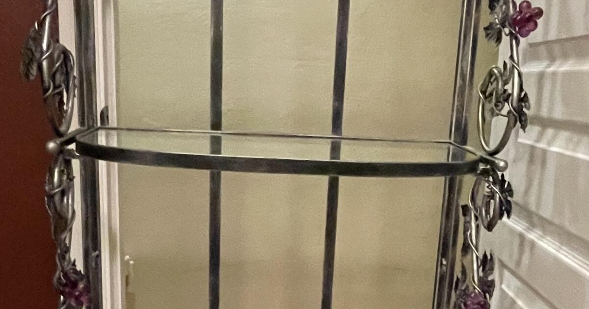 Metal and Glass folding shelves Etagere Grape Vine patterned tall | For ...