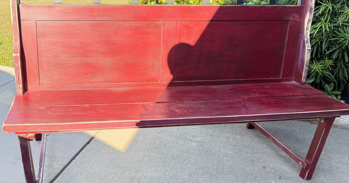 Red Wooden Bench for $175 in Ocala, FL | For Sale & Free — Nextdoor