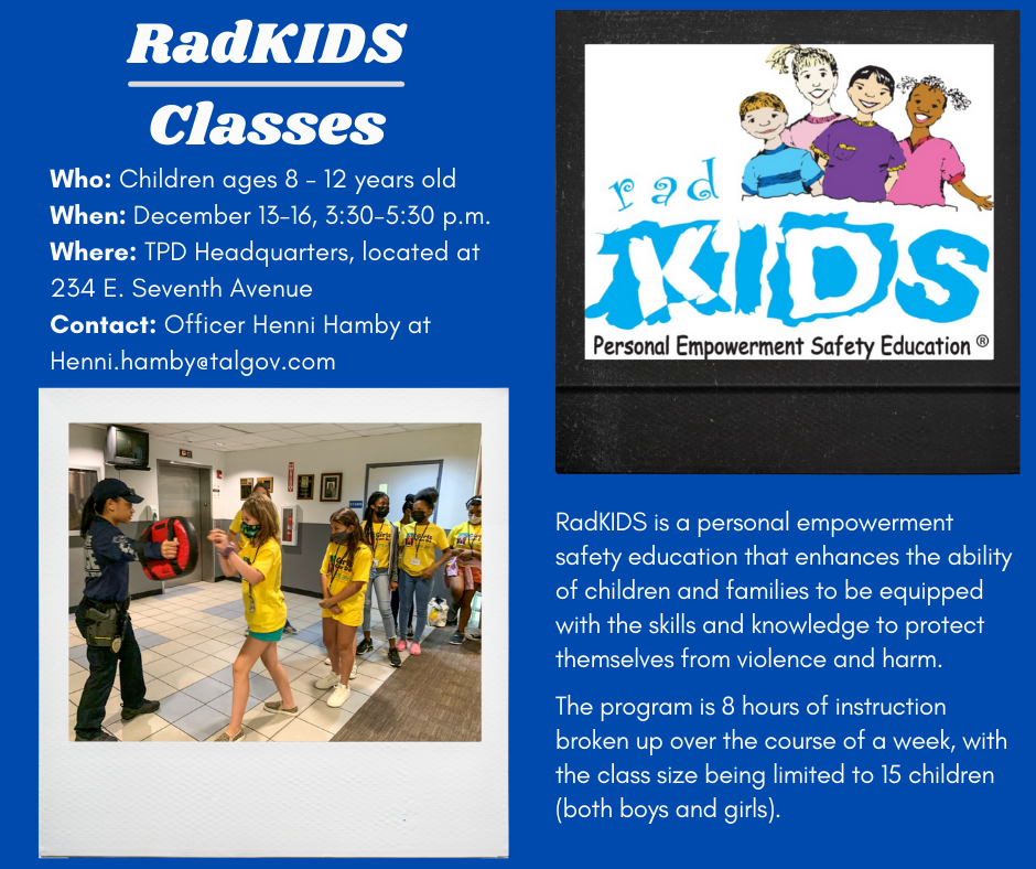 RadKIDS Classes (Tallahassee Police Department) — Nextdoor — Nextdoor