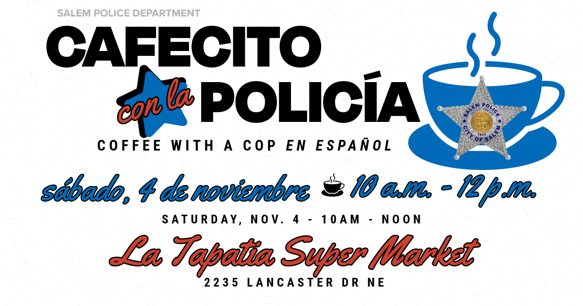 An invitation to Cafecíto con la Policía, or Coffee with a Cop, ¡en ...