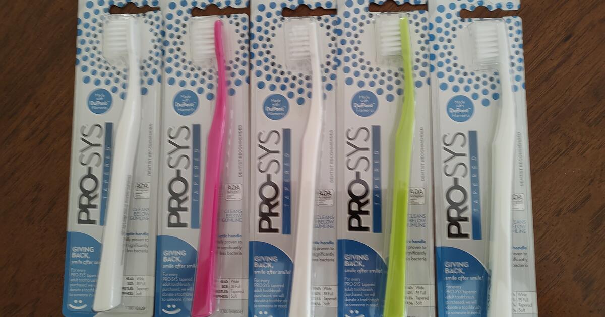 LOT FIVE PRO-SYS TOOTHBRUSHES - SEALED - SOFT BRUSH HEAD - TAPERED for ...
