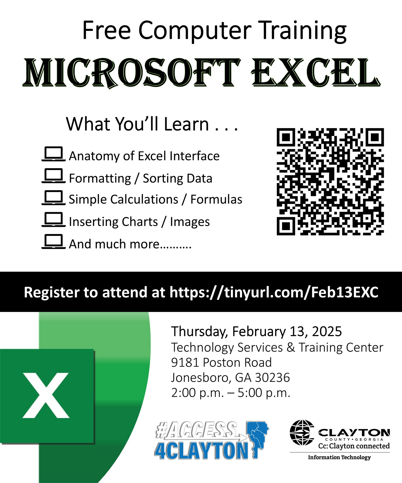 This course will cover the basics of Excel: anatomy of the spreadsheet ...