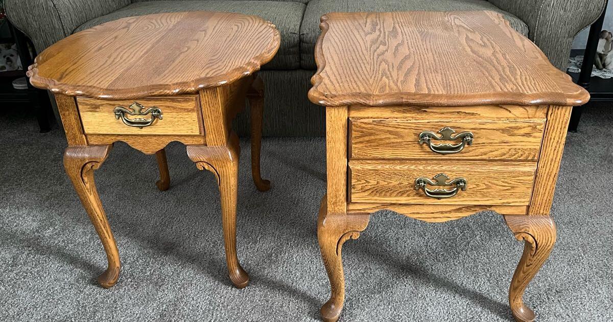 Solid Oak End Tables for $125 in Appleton, WI | For Sale & Free — Nextdoor