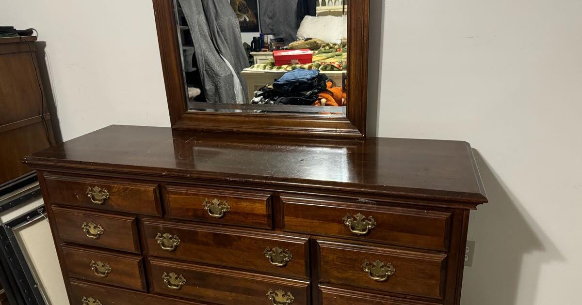 View at yard sale 7/19-7/20-11 drawer cherry wood dresser with ...