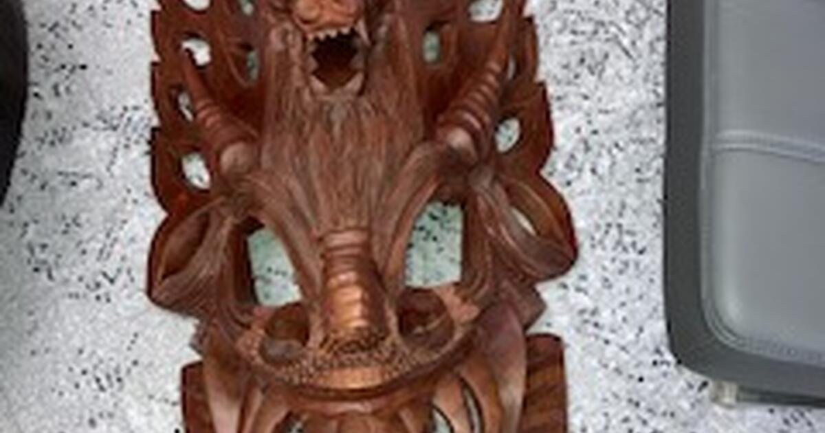 Chase away evil spirits! One piece carved wood. for $50 in Raleigh, NC ...
