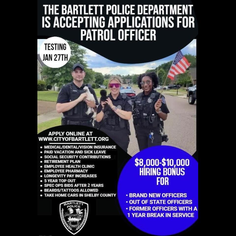 Start off the new year with a new career. (Bartlett Police Department ...
