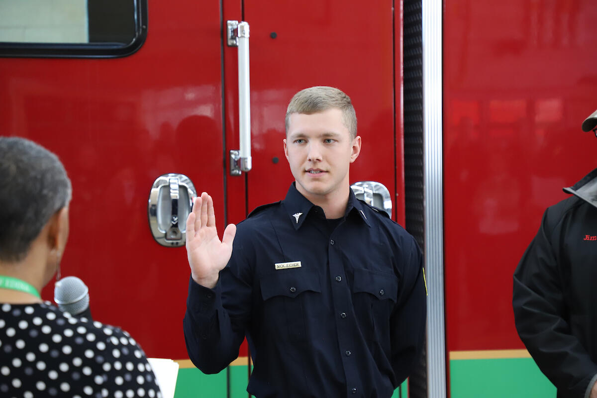 A badge pinning ceremony was held for new Paramedic Firefighters Nick ...