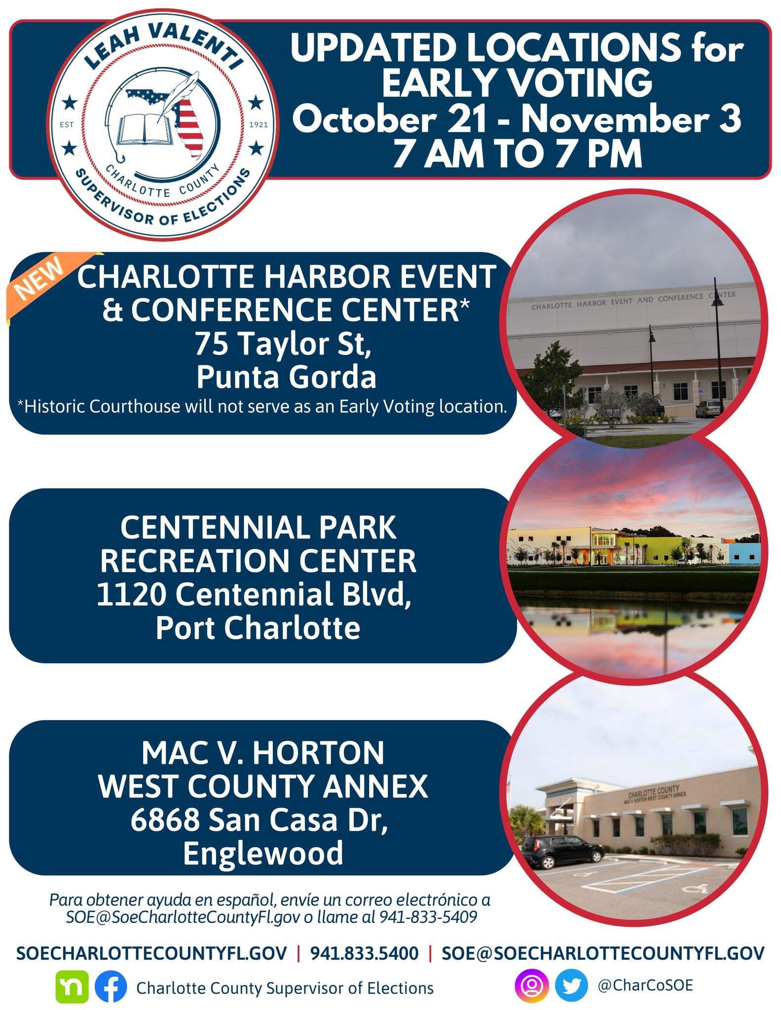 🚨 Important Punta Gorda Early Voting Location Change! (Charlotte County ...