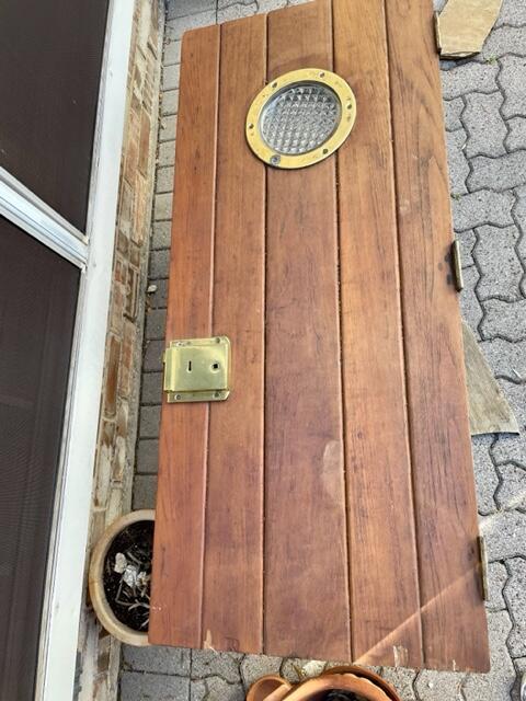 Antique Authentic Ship Hatch Door Coffee Table - Wood Legs for $240 in ...