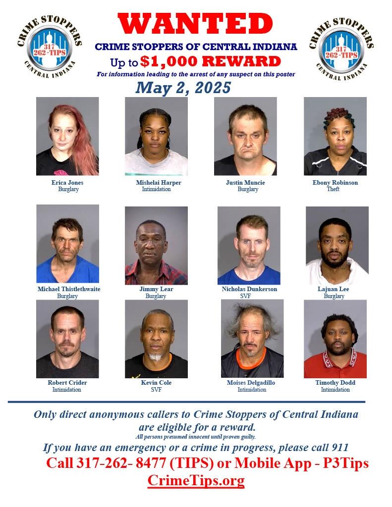 IMPD North District Crime Watch - WANTED Poster - May 2025 ...