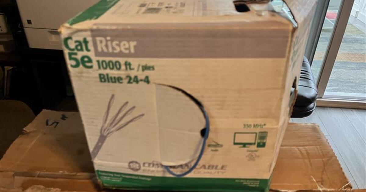 1,000 ft. 24/4 Solid CU CAT5e CMR (Riser) Data Cable for $100 in Lake ...
