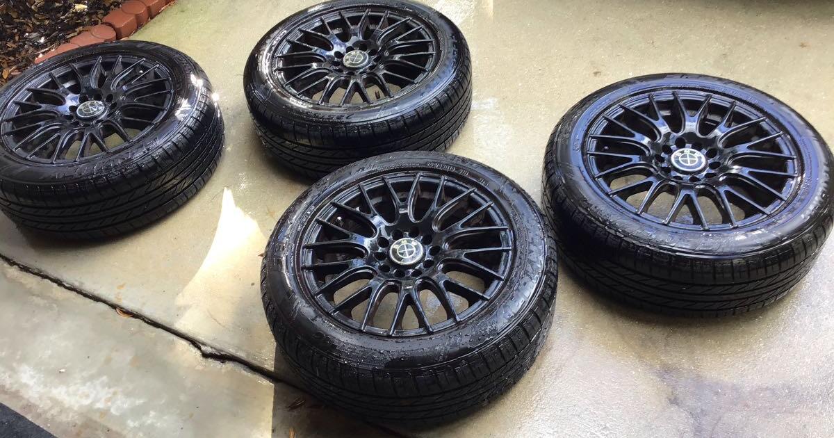 Set of 16” Black Alloy Rims & Brand New Radial All Weather Tires 205 ...